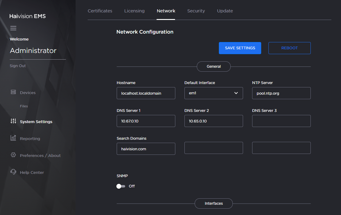 Configuring Network Settings
